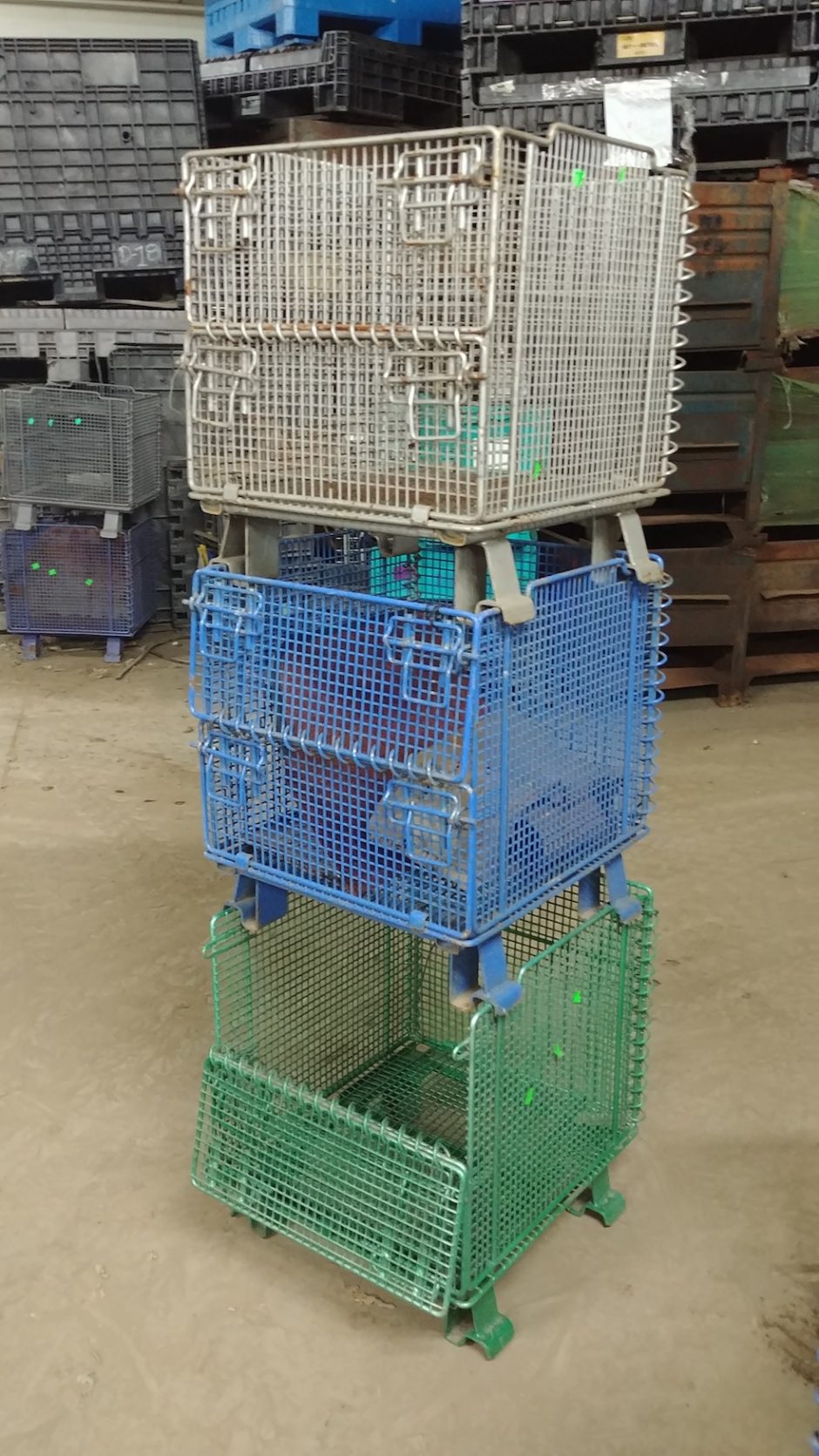 Item #709: Steel Collapsible Mesh Baskets 20" x 18" x 22" o/h (16" ID ...