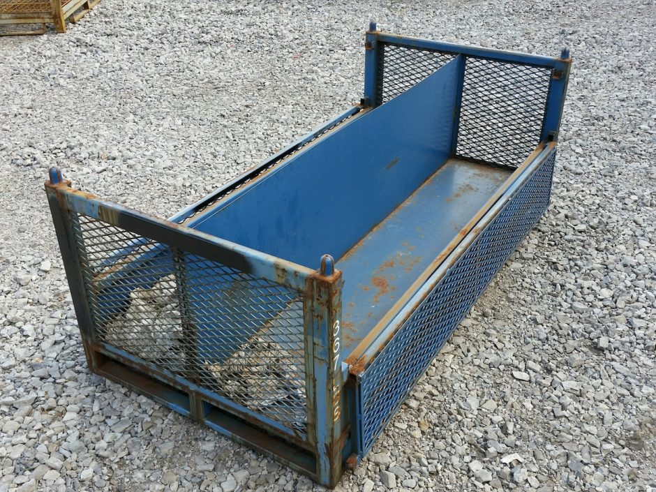 Item #864: Steel Bins Expanded Metal Sides, Partition, 2 gates on 72 ...