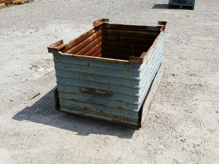 Item #844: Steel Drop Bottom Bins 49.25" x 33.5" x 31.25" o/h (24.5" ID ...