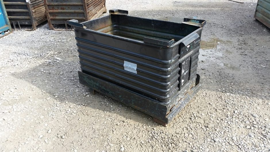 Item #859: Steel Drop Bottom Bins, OD: 51.5" x 31" x 36.5" o/h, ID: 49. ...