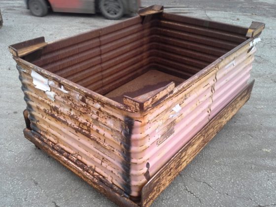 Item #895: Steel Corrugated Drop Bottom Bins 61" x 42" x 32" o/h | RDR ...