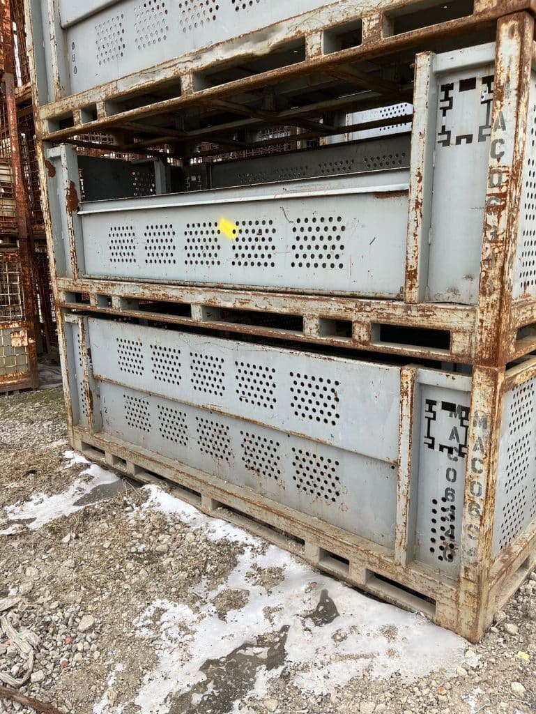 Item #2115: Steel Vented Bins 96" x 48" x 32" o/h gate. | RDR Steel Sales