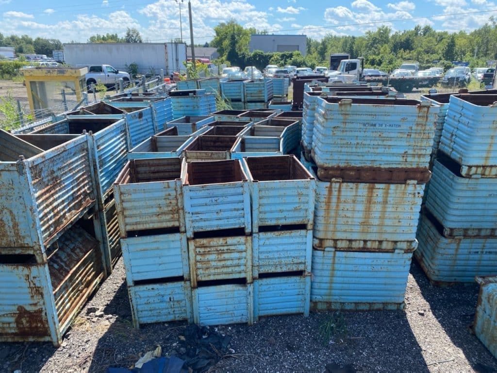 Item #2226: Steel Corrugated Bins 24" x 36" x 22" OA ht, (18" inside ...