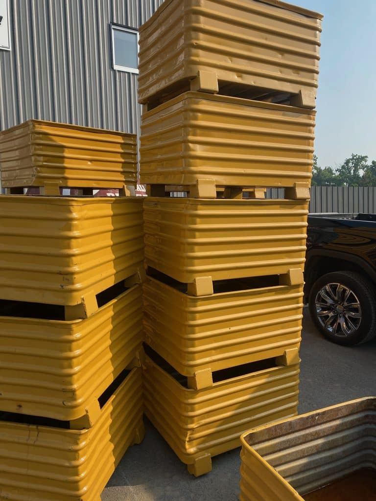 Item #2271: Steel Corrugated Bins 33" x 36" x 24" OA ht, (18" inside ...