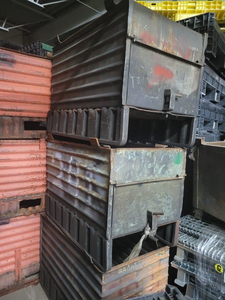 Item #2332: Steel Corrugated Bins 25" x 42" x 28" OA h, 20" inside ht ...